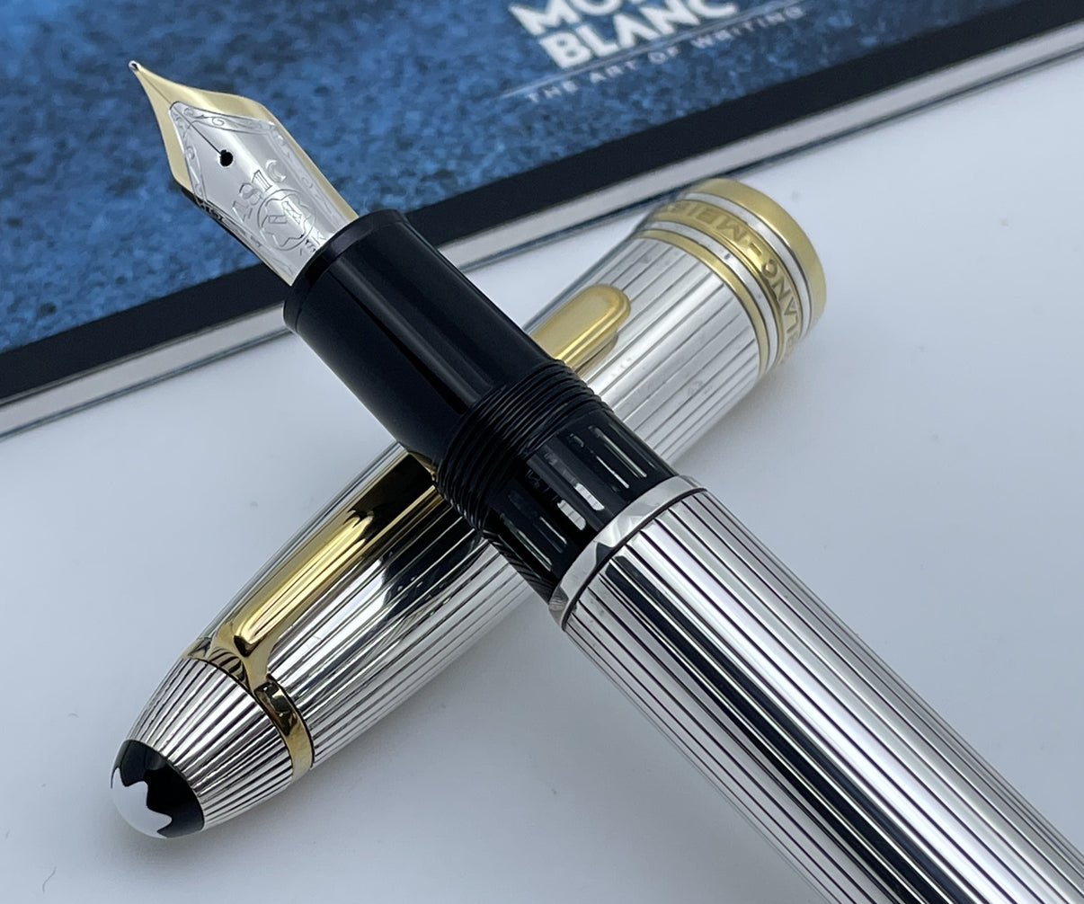 Montblanc Meisterstuck 146 LeGrand Solitaire 925 Sterling Silver Fount – pensandmore